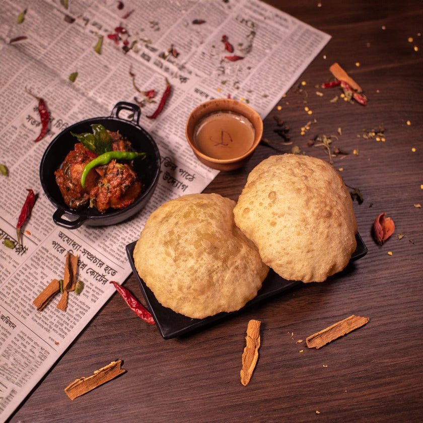 radha ballabhi with alu dum – Ganguram Sweets