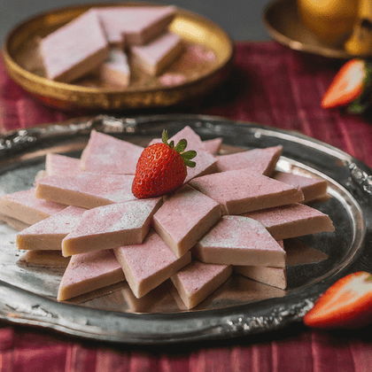 strawberry kaju barfi – Ganguram Sweets